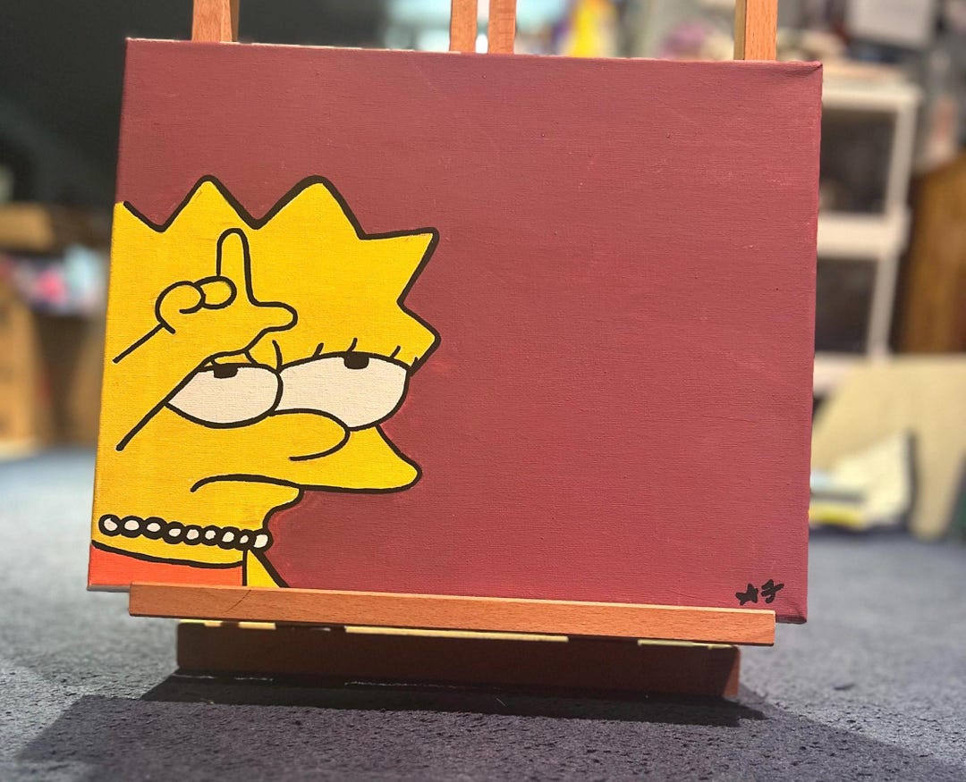 Lisa Simpson Canvas Painting - 11x14 Simpsons Art - Etsy