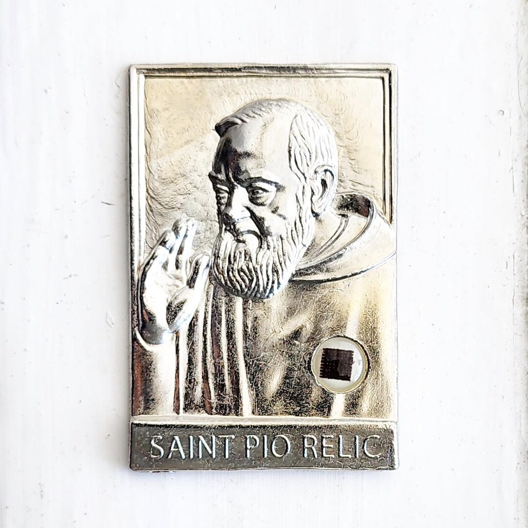 Padre Pio Relic Metal Card - Etsy