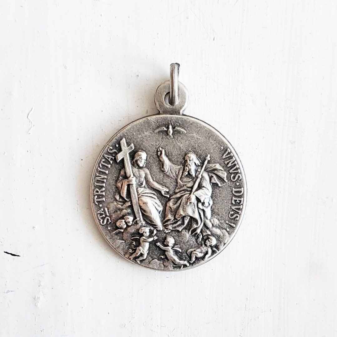 Double Sided Holy Trinity Medal and Holy Spirit Pendant Medalla ...