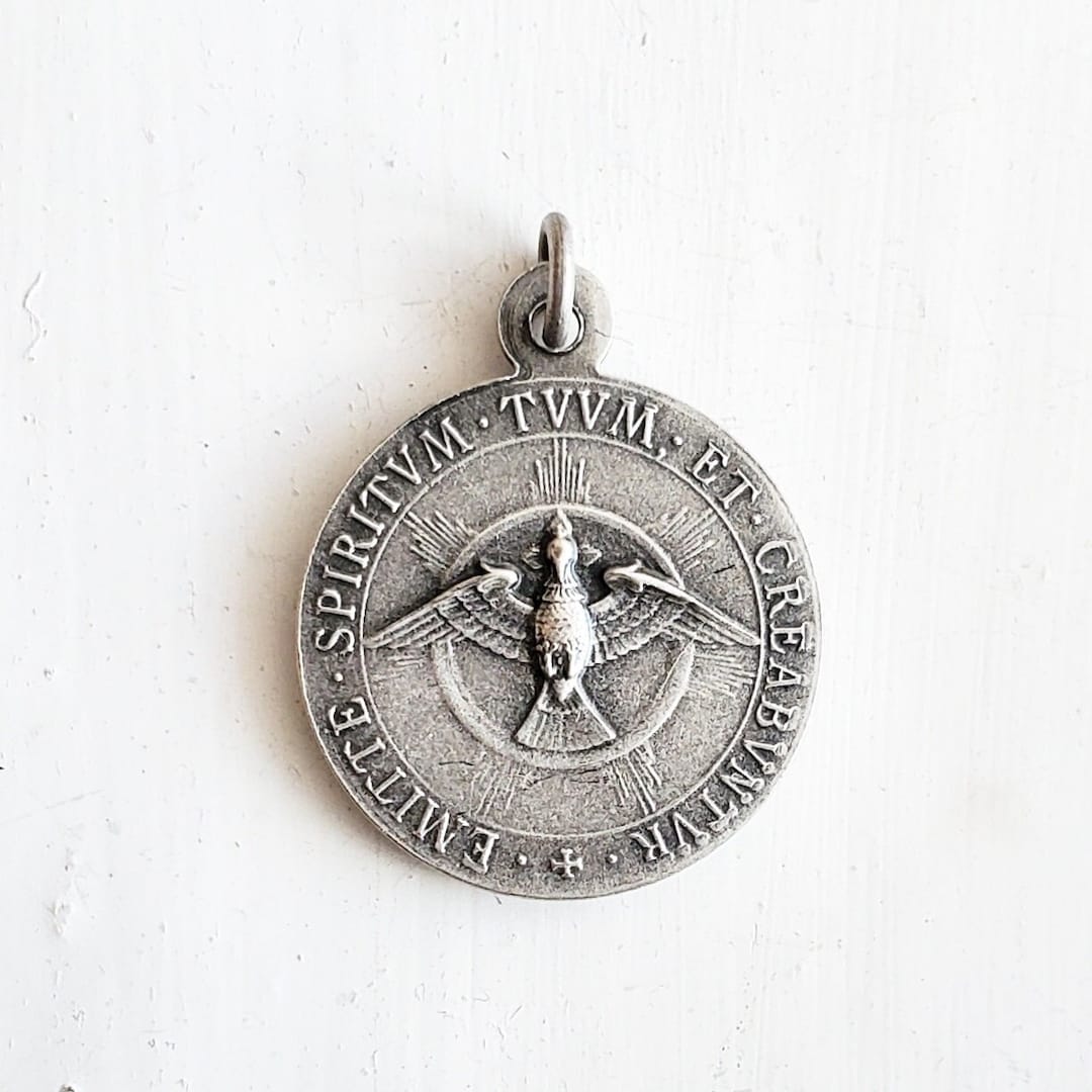 Double Sided - Holy Spirit Medal and Holy Trinity - Pendant - Medalla ...