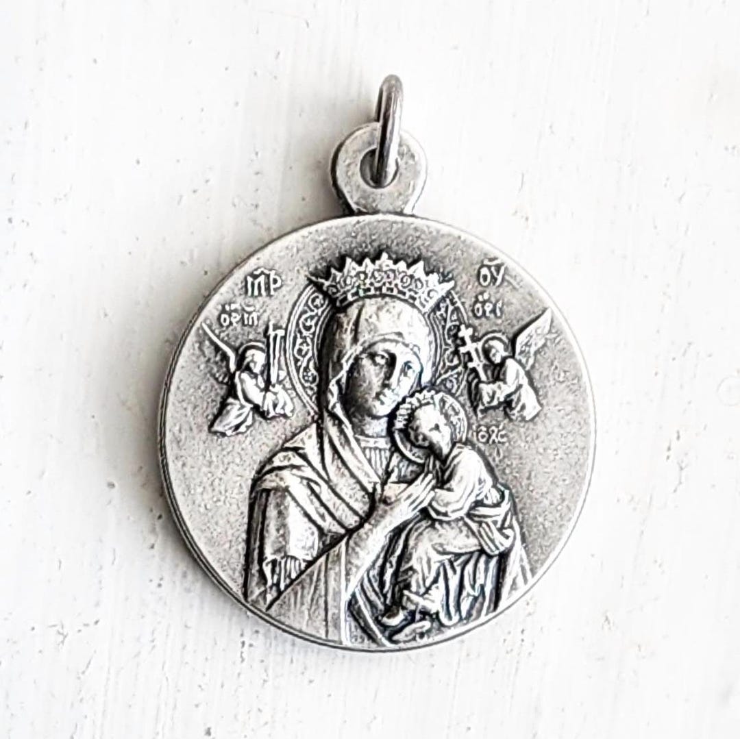 Our Lady of Perpetual Help and Saint Joseph - Pendant - Medal - Etsy