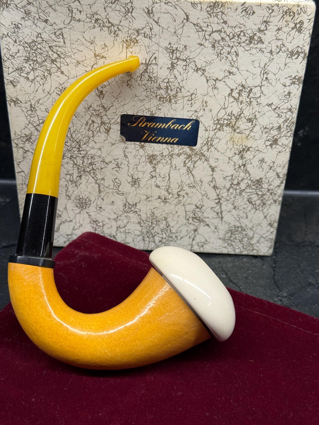 Vintage Strambach Vienna Calabash Pipe – Meerschaum Bowl – Curved ...