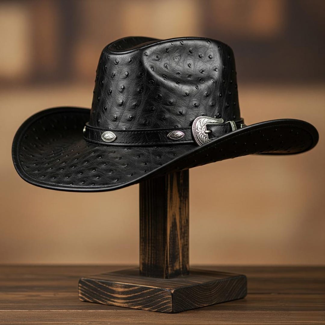 Handmade Ostrich Leather Cowboy Hat Western Style Exotic Skin - Etsy