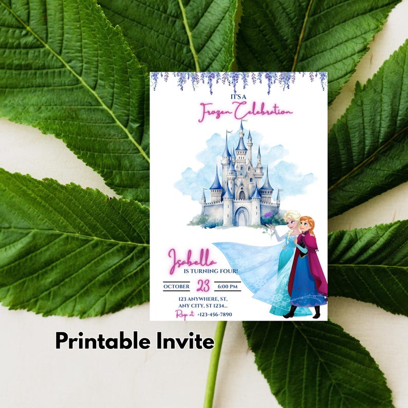 Frozen Theme Birthday Invitation, Girls Birthday Third Invite, Frozen ...