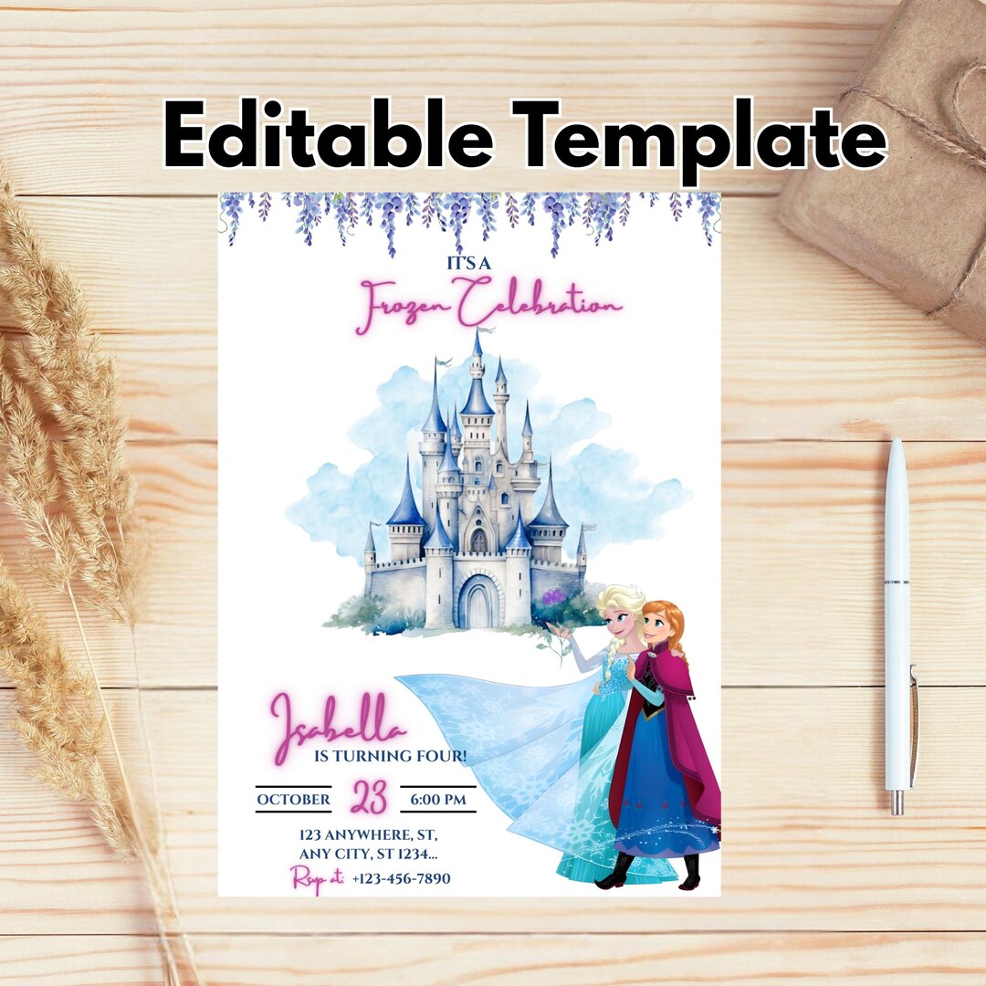 Frozen Theme Birthday Invitation, Girls Birthday Third Invite, Frozen ...