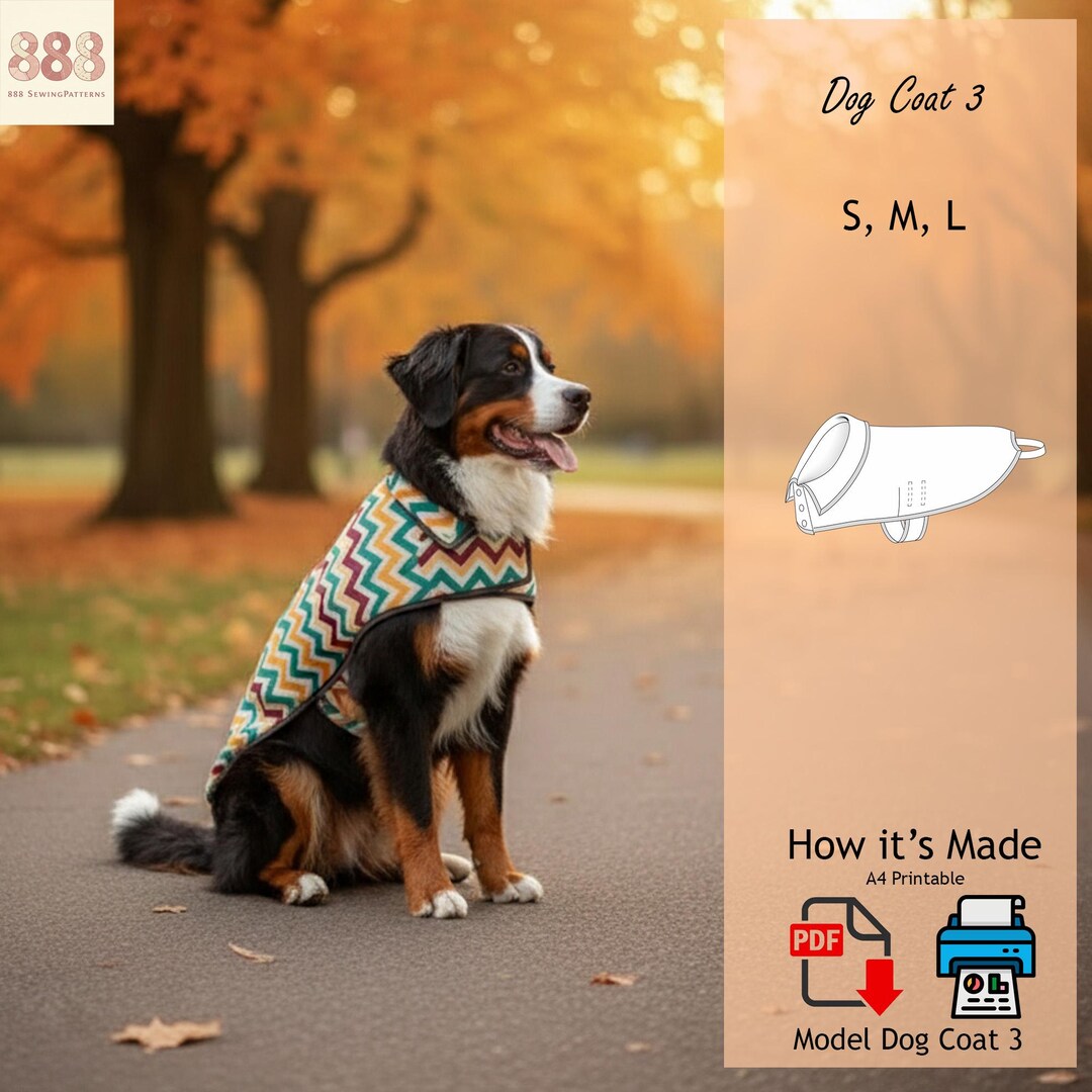 Dog Coat | Sewing Pattern | Dog Sewing | PDF Sewing Pattern Download ...