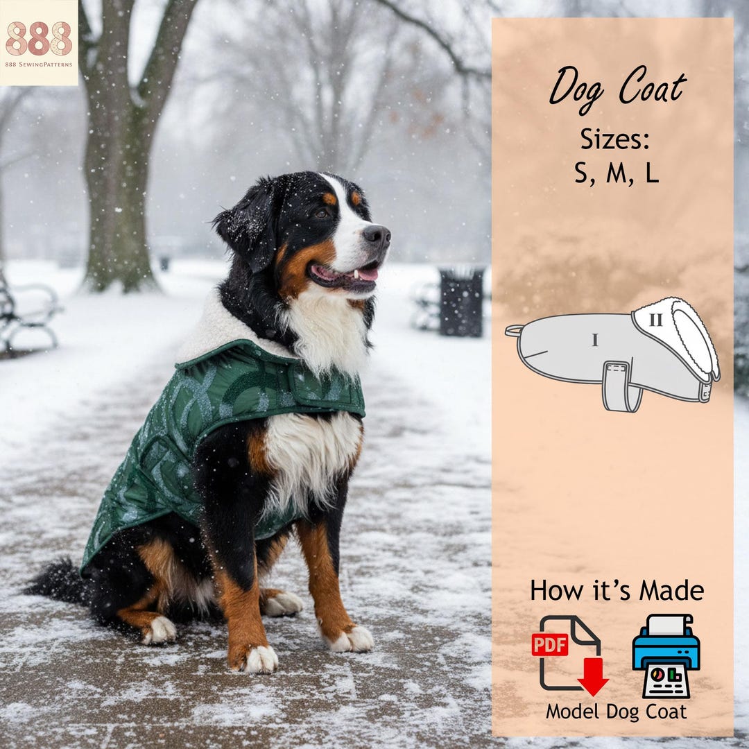 Dog Coat | Sewing Pattern | Dog Sewing | PDF Sewing Pattern Download ...
