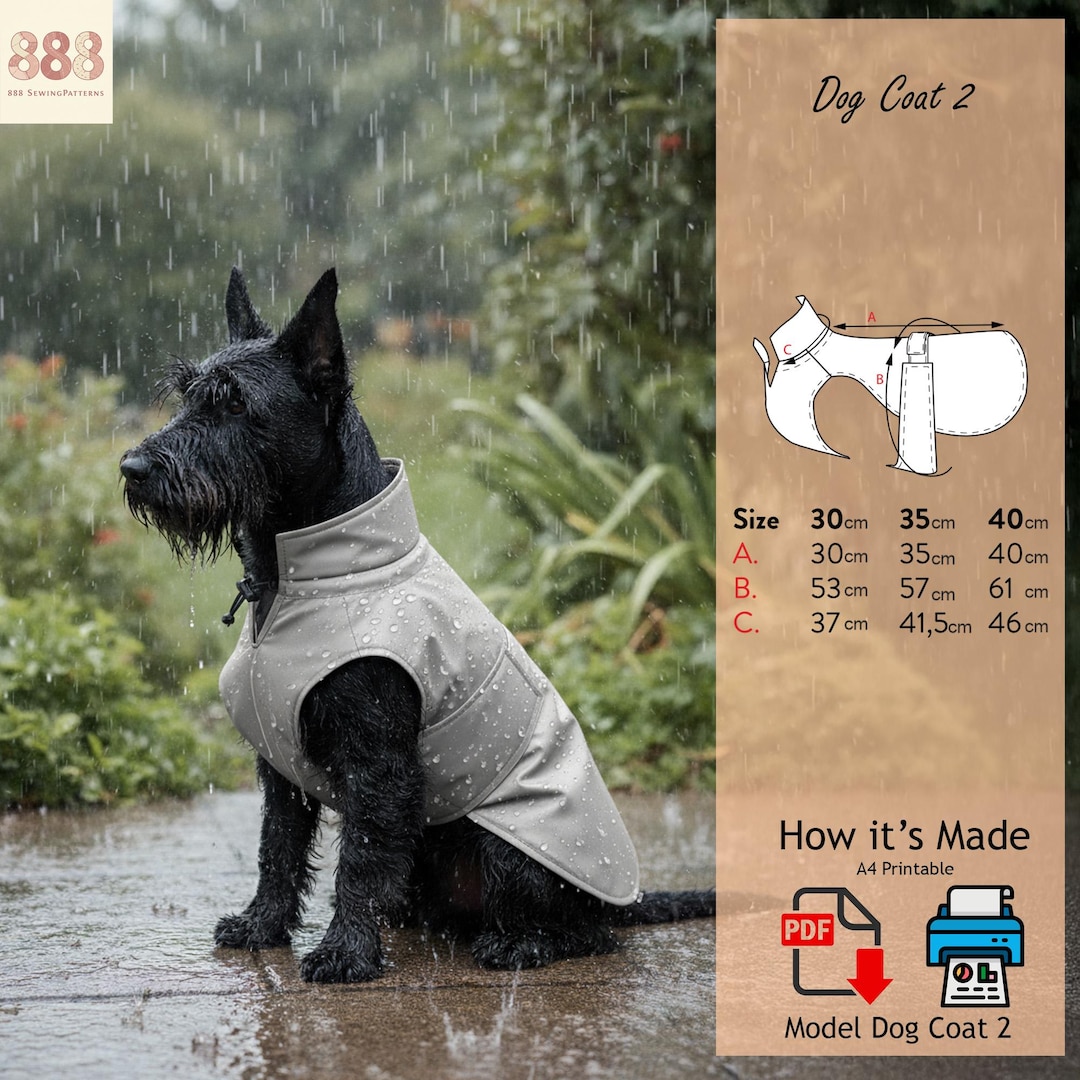 Dog Coat | Sewing Pattern | Dog Sewing | PDF Sewing Pattern Download ...