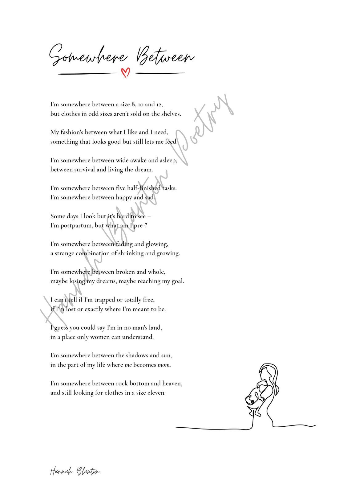 Somewhere Between Poem Digital Download - Etsy