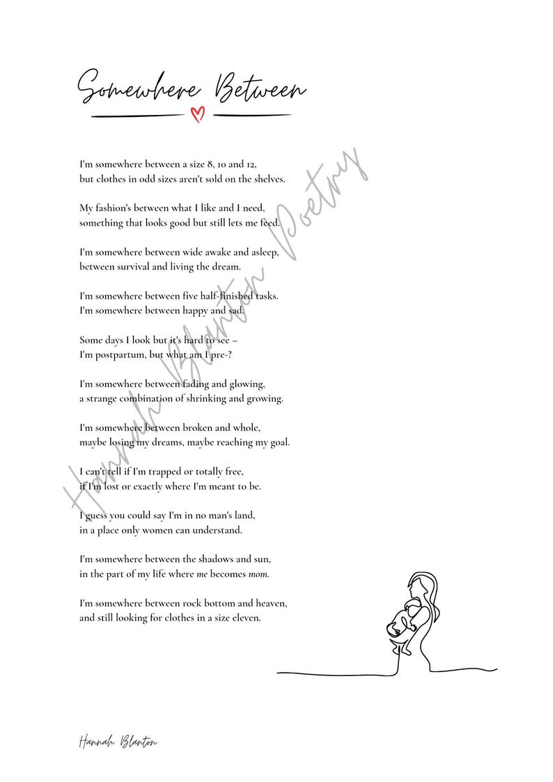 Somewhere Between Poem Digital Download - Etsy