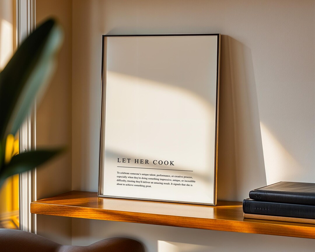 Let Her Cook Definition Print, Manifestation Dictionary Wall Art ...