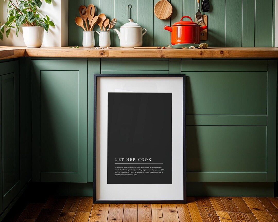 Let Her Cook Definition Print, Dictionary Wall Art for Dorm Room or ...