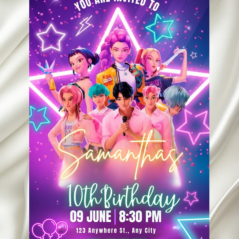 Kpop Printed Invitations - Etsy UK