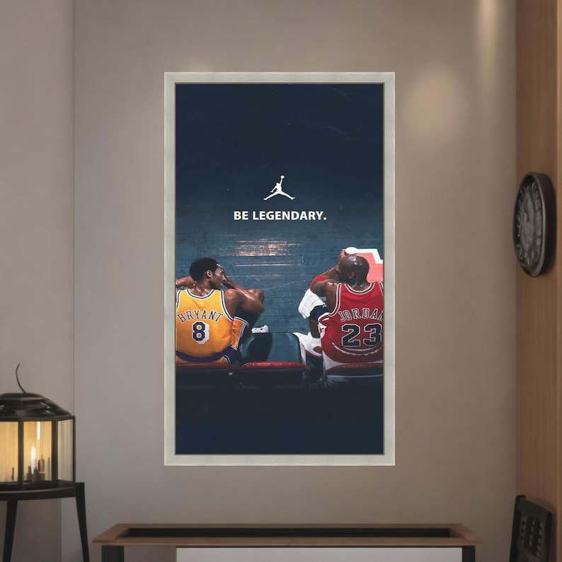 Legendary Basketball Icons Canvas, Kobe Bryant and Michael Jordan Wall ...