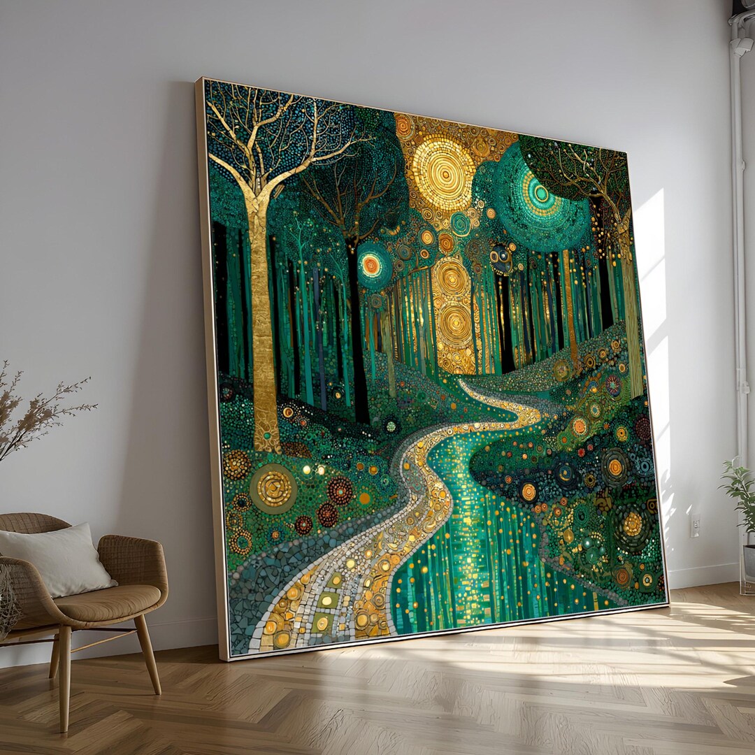 Gustav Klimt Mystical Forest Path Canvas, Abstract Nature Wall Art ...