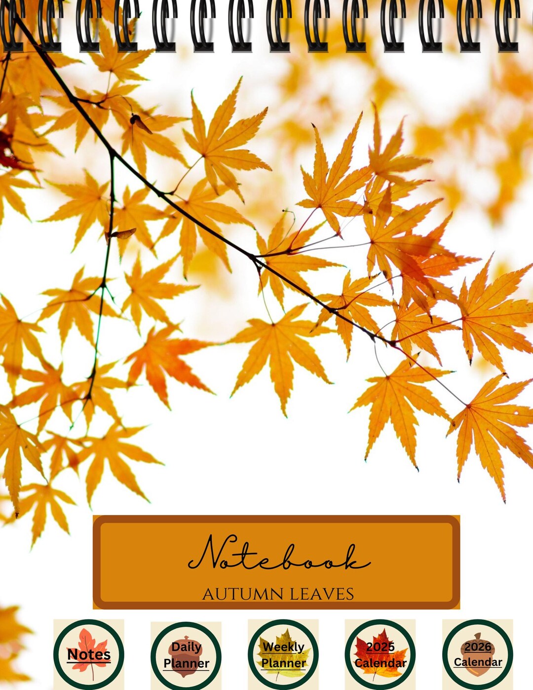 Fall Digital Planner for Goodnotes: Autumn Leaves Design, 2025-2026 ...