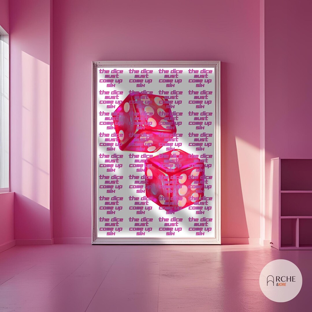 Dice Motivational Art Print: the Dice Must Come up Six, Casino Gaming ...