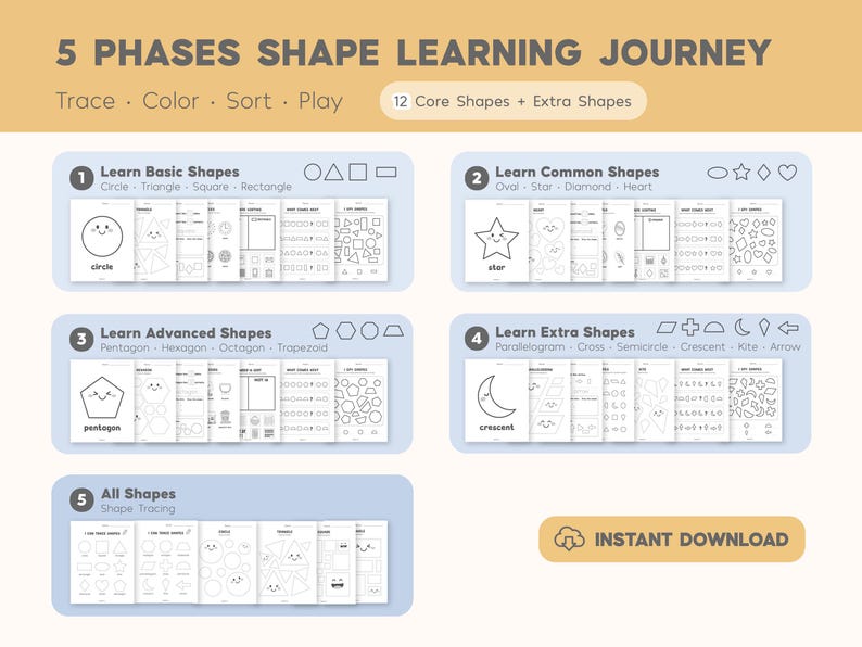 Shape of the Week Printable Worksheets, 2D Shape Worksheets, Shape ...