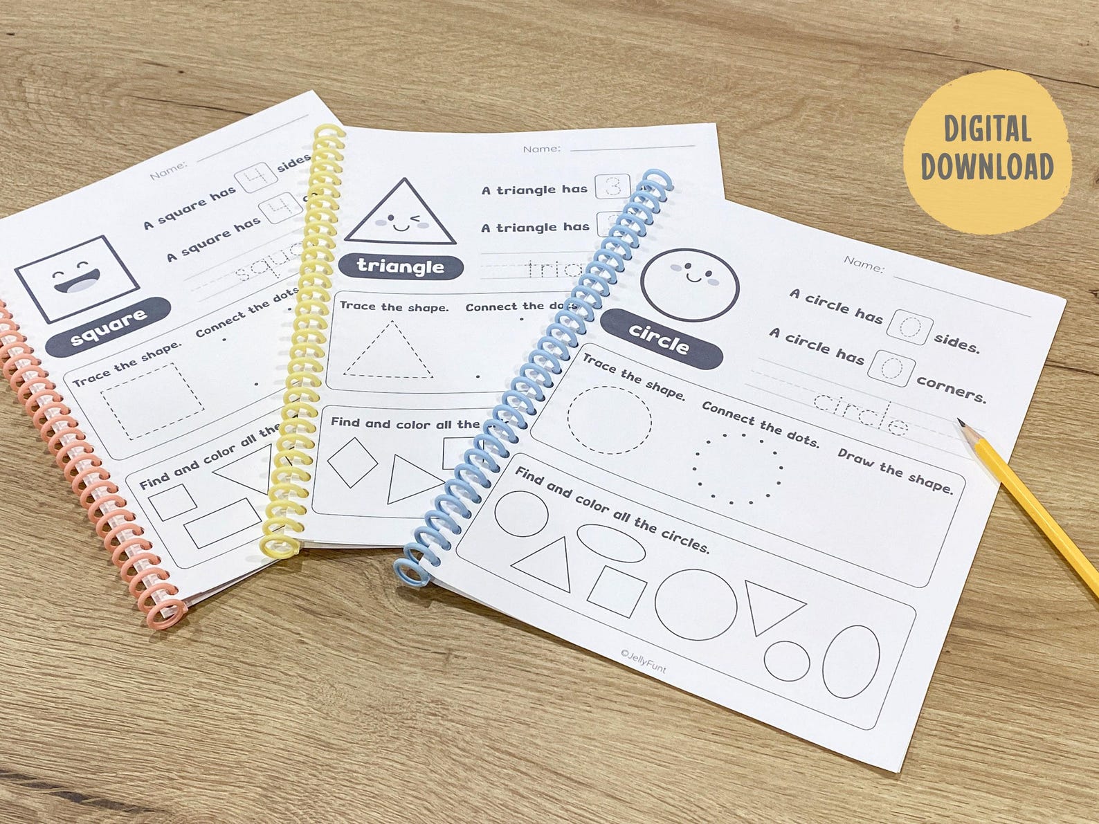 Shape of the Week Printable Worksheets, 2D Shape Worksheets, Shape ...