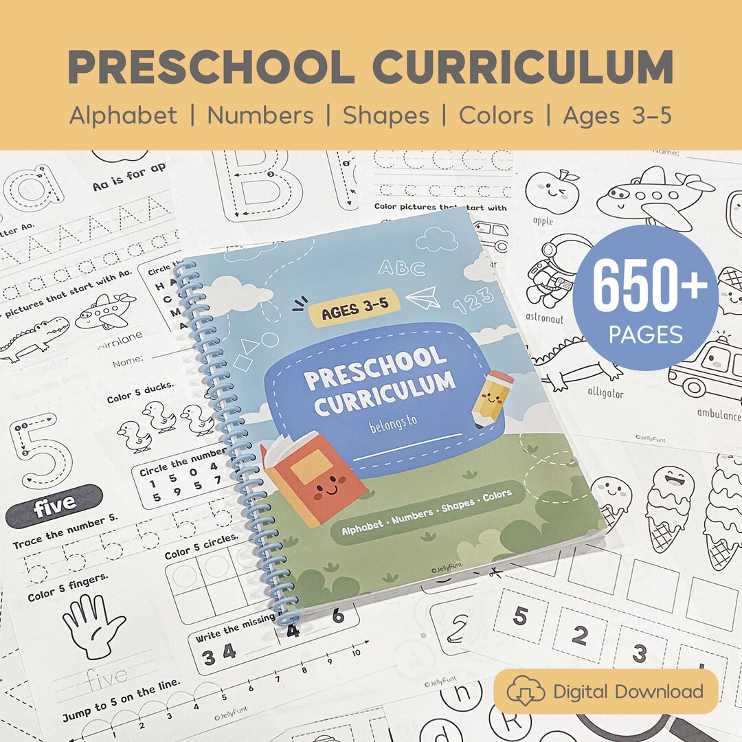 Preschool Curriculum Bundle, 650+ Printable Worksheets, Pre-k Workbook ...