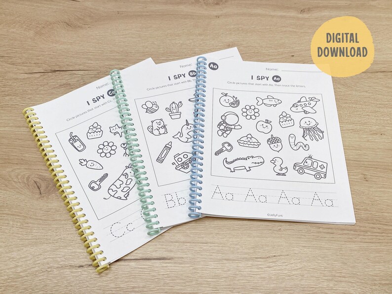 Alphabet I Spy Worksheets Printable, Beginning Sounds, Letter ...