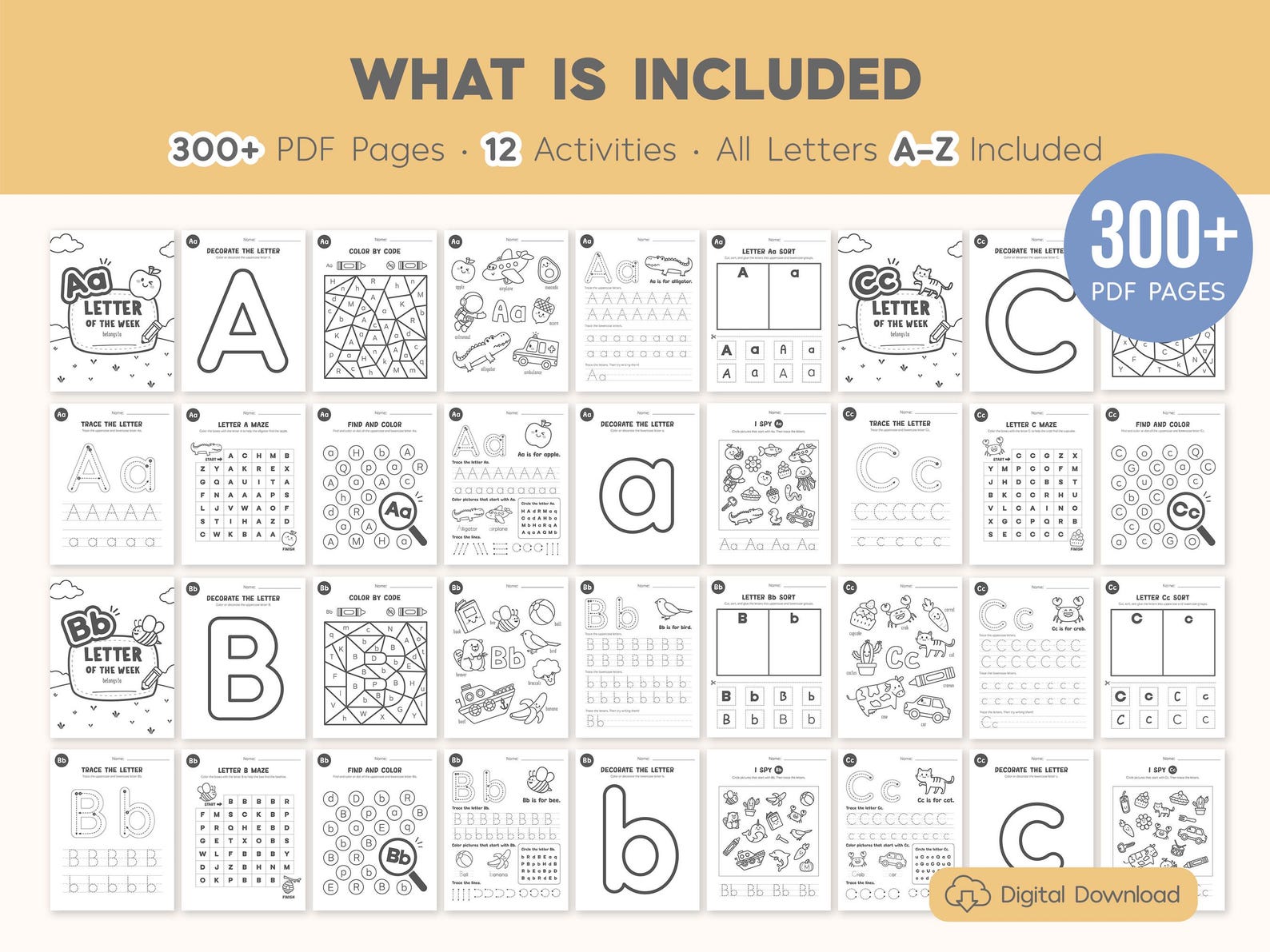 Letter of the Week Printable Worksheets, Alphabet Tracing, Alphabet ...