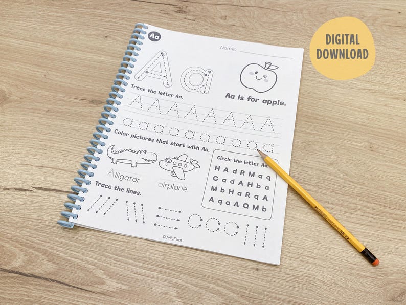 Alphabet Tracing Worksheets Printable, Letter Recognition, Preschool ...