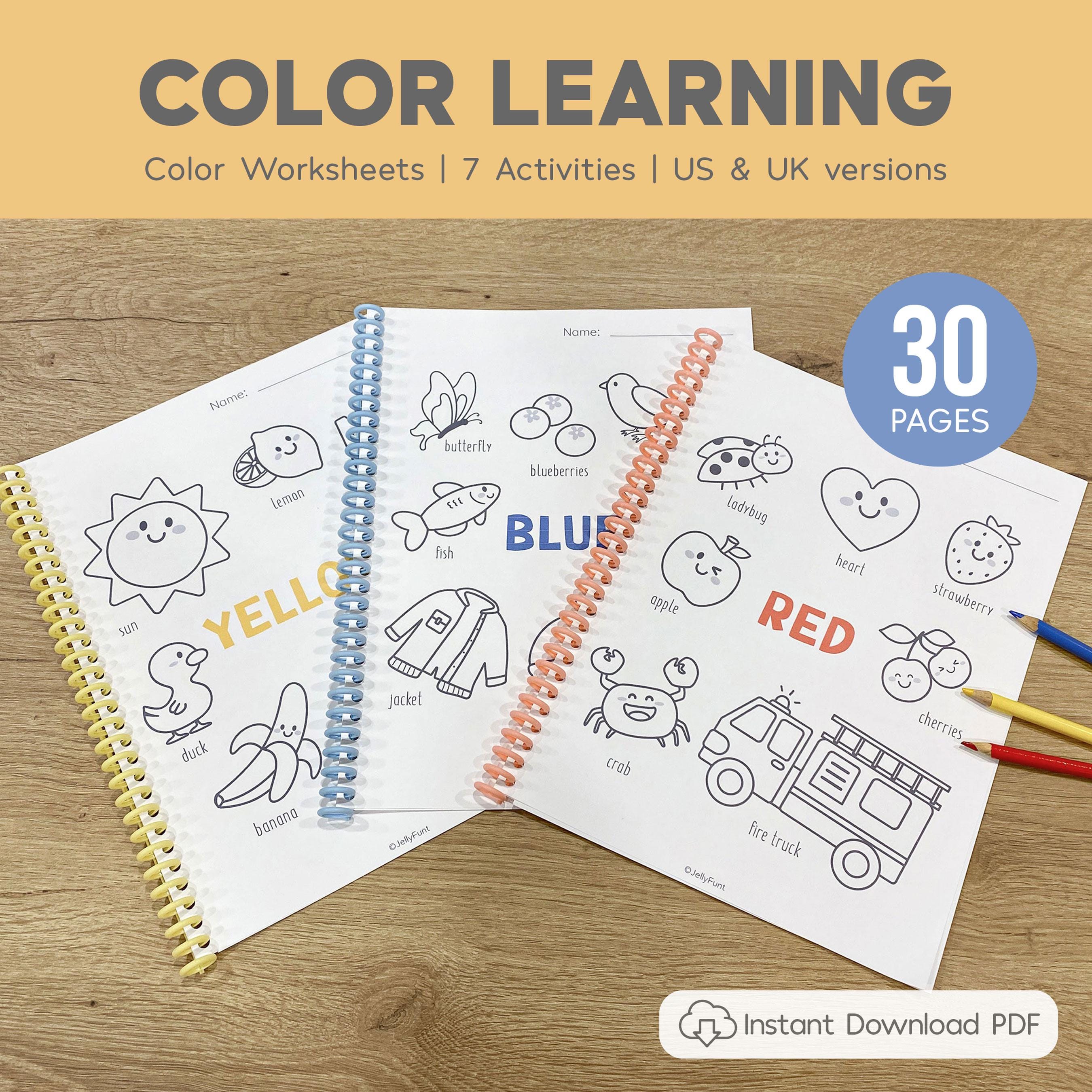 Learning Colors Printable Worksheets, Preschool Color Recognition, Pre ...