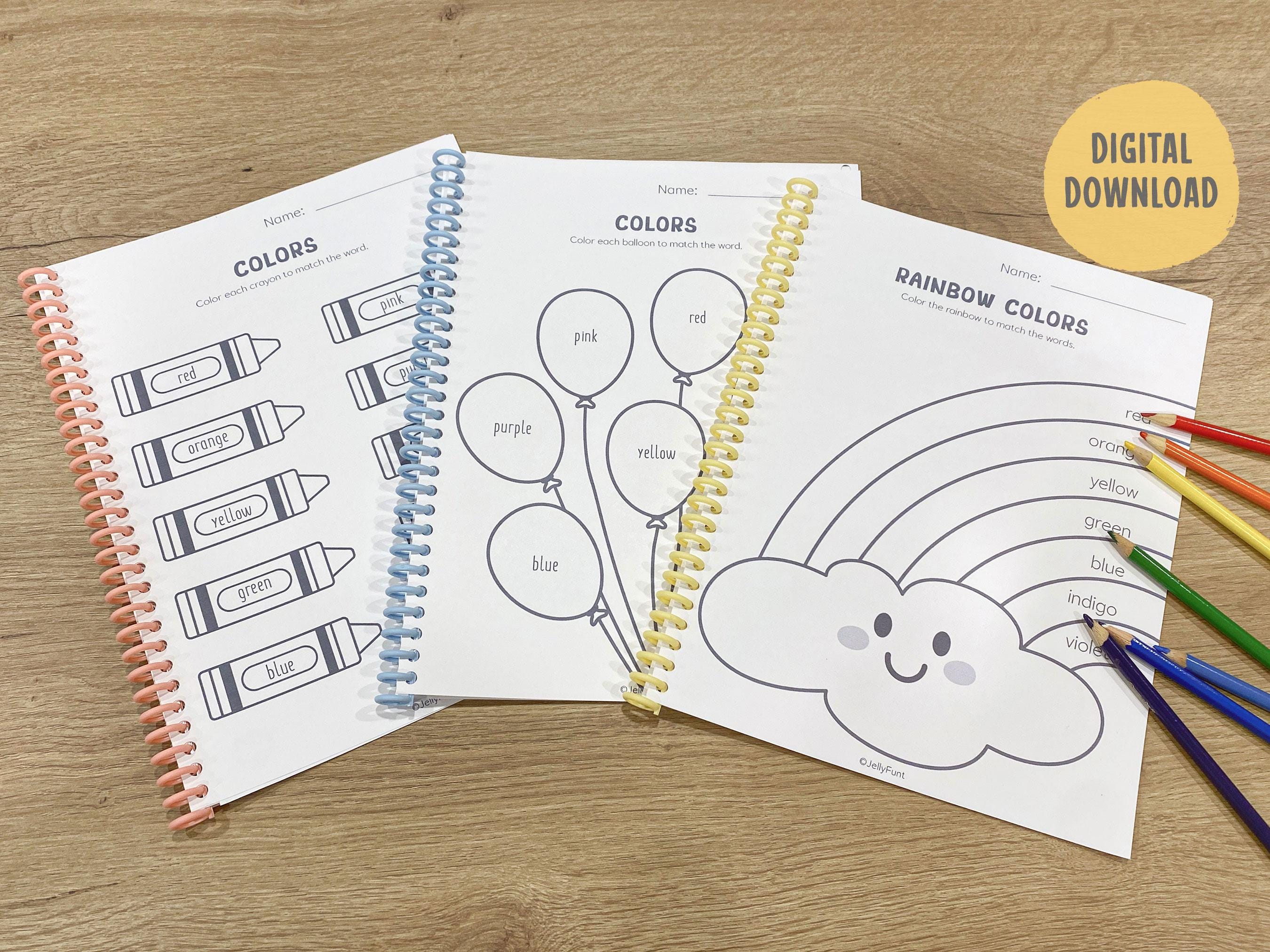 Learning Colors Printable Worksheets, Preschool Color Recognition, Pre ...