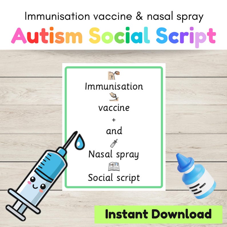 Vaccine Injection & Nasal Spray Social Script - Etsy