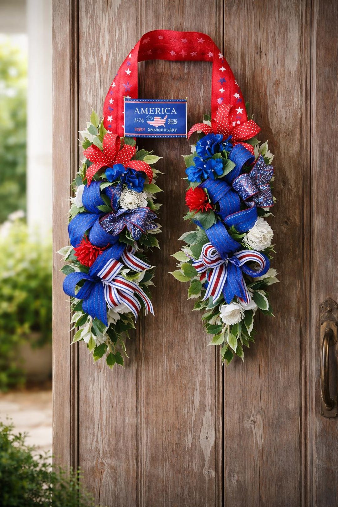 Inside Out Collection |USA Flag Swag | Reversible Door Decor| Extra ...