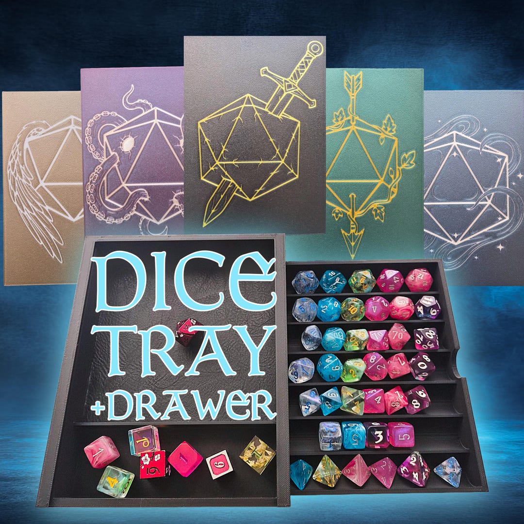 Dice Tray With Storage Drawer | the Dice Collector's Box | Customizable ...