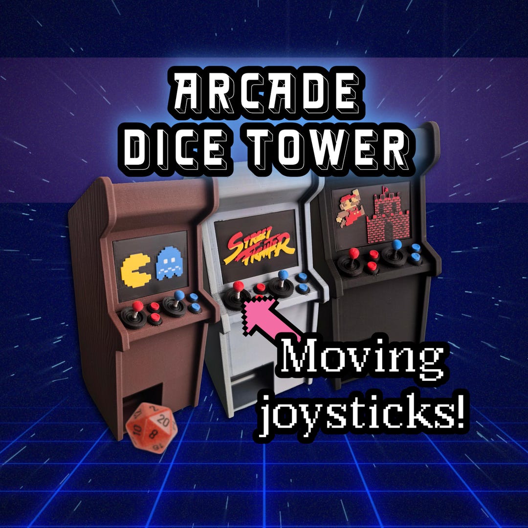 Arcade Machine Dice Tower | Movable Fidget Joysticks | 3D Printed - Etsy