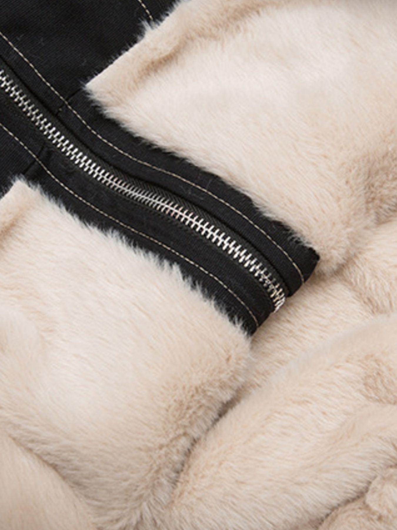 Men's Thick Faux Fur Hooded Zip up Jacket, Winter Fur Lined Jackets for ...