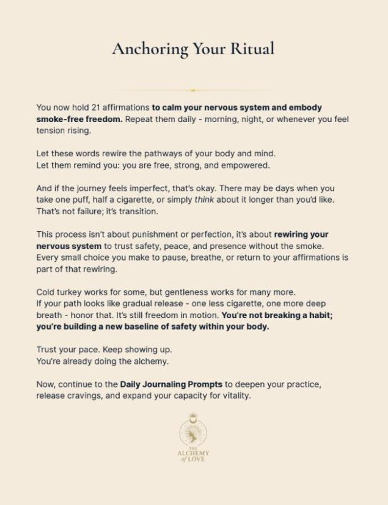 Quit Smoking Ritual | 21-day Smoke-free Reset | Craving Release PDF - Etsy