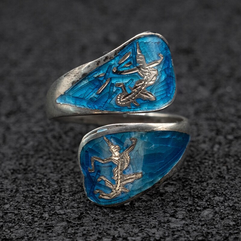 Vintage Siam Enamel Ring - Etsy