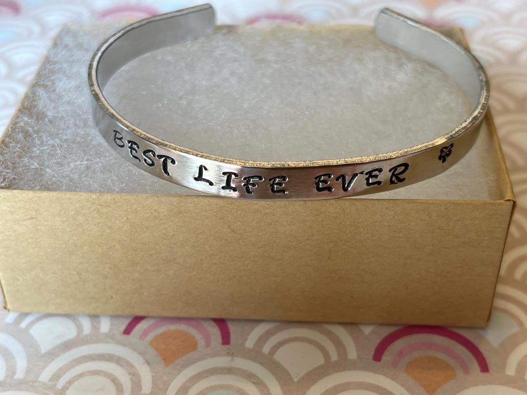 Best Life Ever Adjustable Aluminum Cuff Bracelet - Etsy