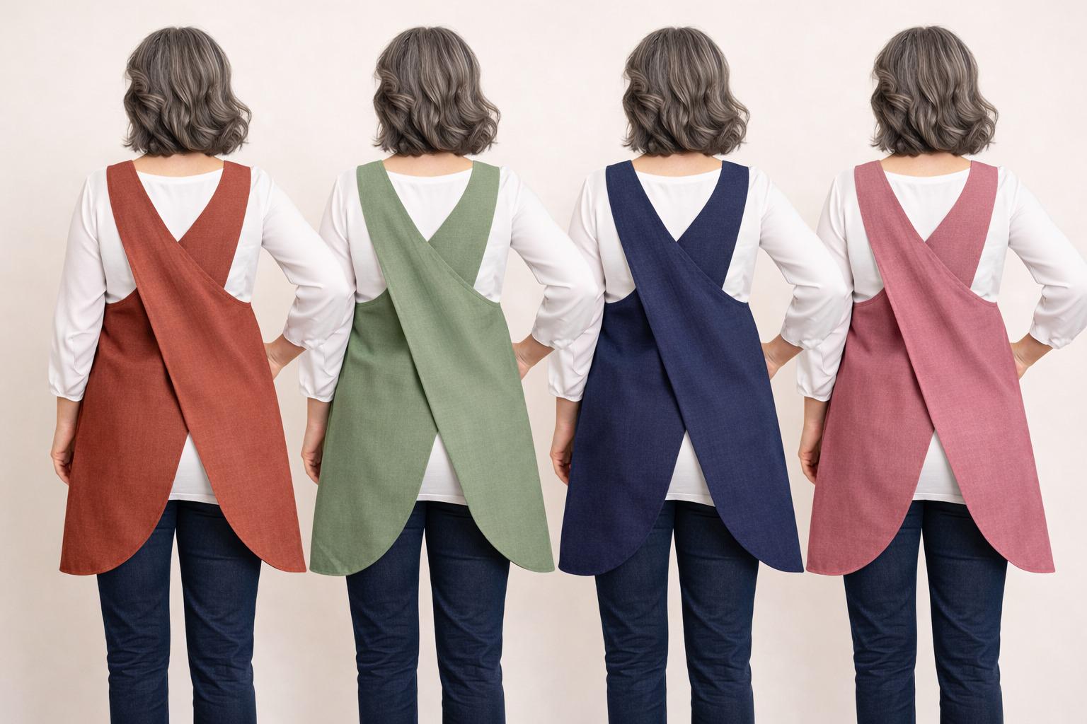Cross Back Apron Sewing Pattern PDF | Japanese Style Apron | Easy Apron ...