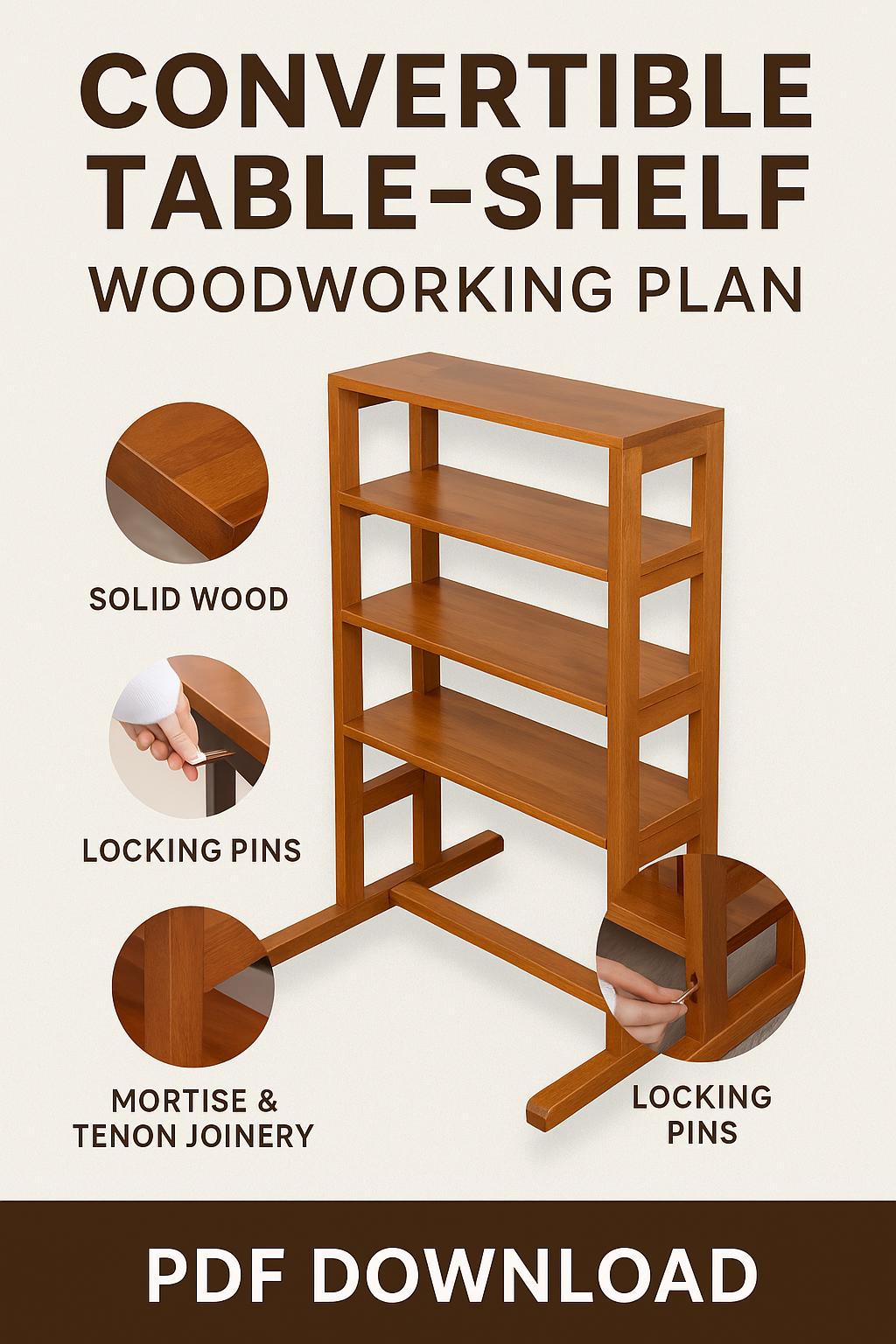 DIY Transforming Table to Bookshelf Woodworking Plan | Beginner Step-by ...