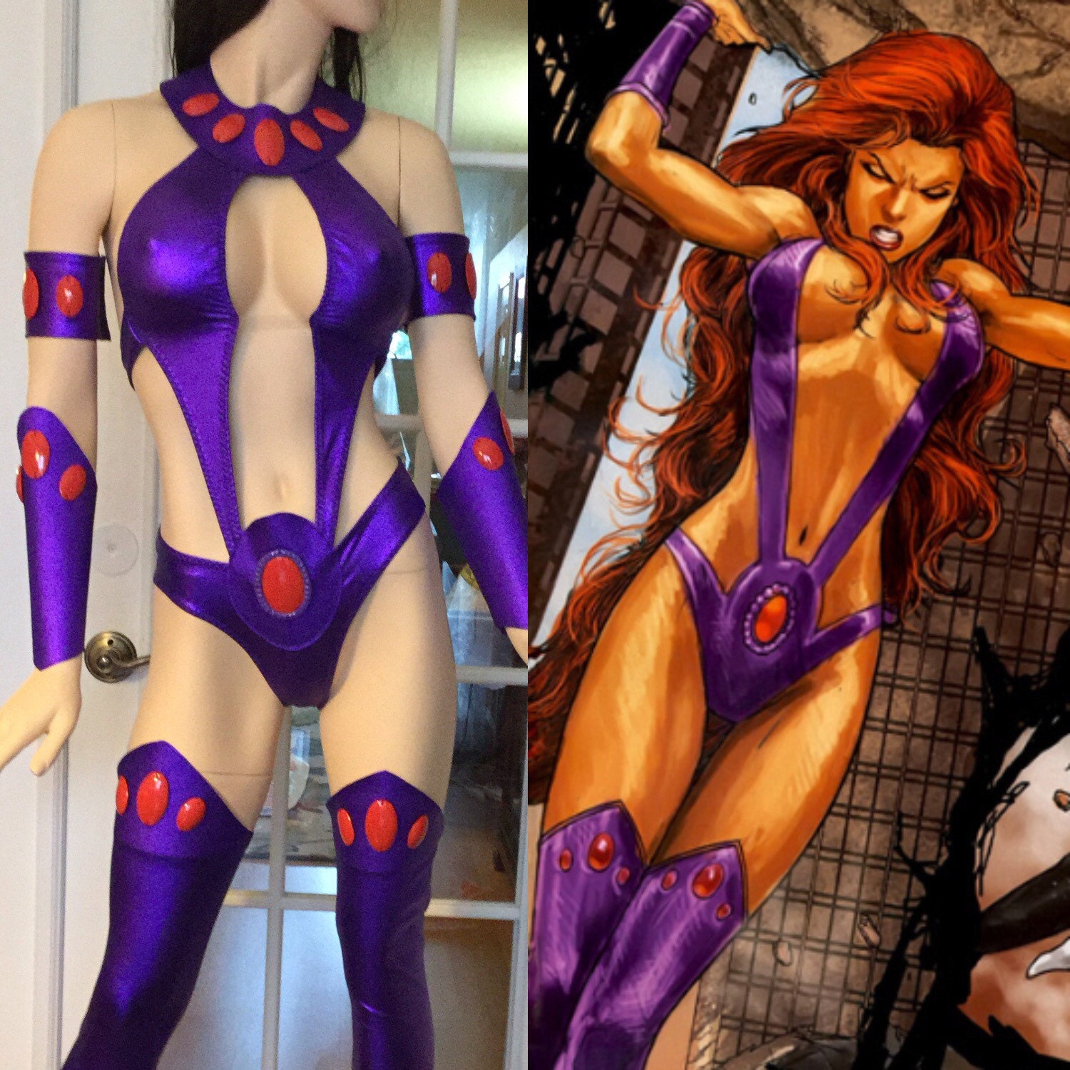 Sexy Starfire Cosplay Bodysuit Custom Made Etsy