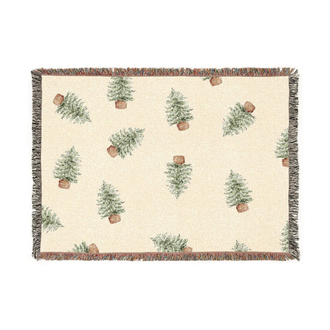 Vintage Christmas Tree Woven Blanket | Holiday Throw, Home, Winter ...