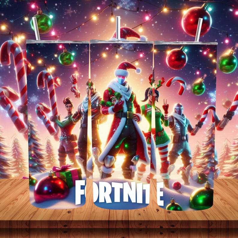 Fortxnite Christmas Tumbler Design | Skinny Tumbler Wrap (digital ...