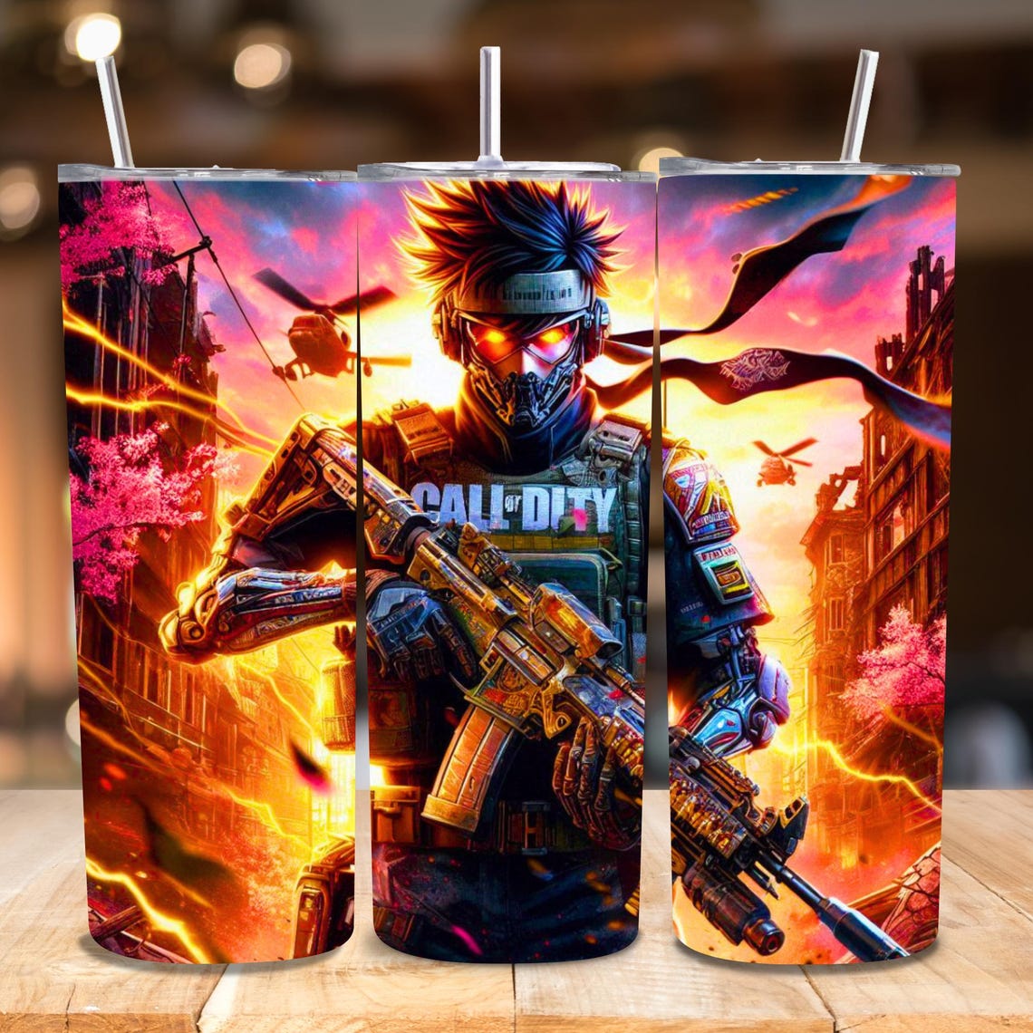 20oz Skinny Tumbler Wrap | Battle Field Gaming Design | Tumbler ...