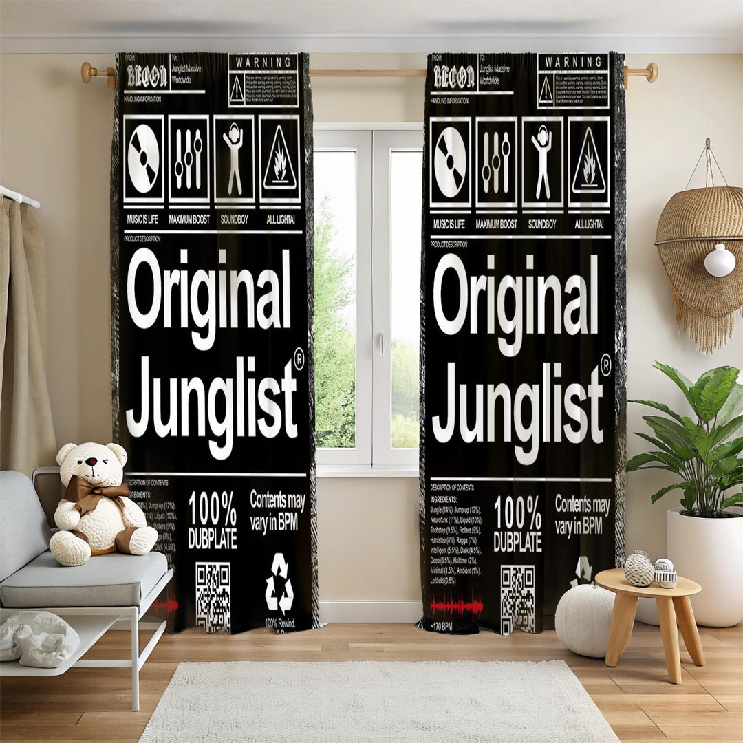Original Junglist Music Culture Window Curtains, Studio Room Window ...