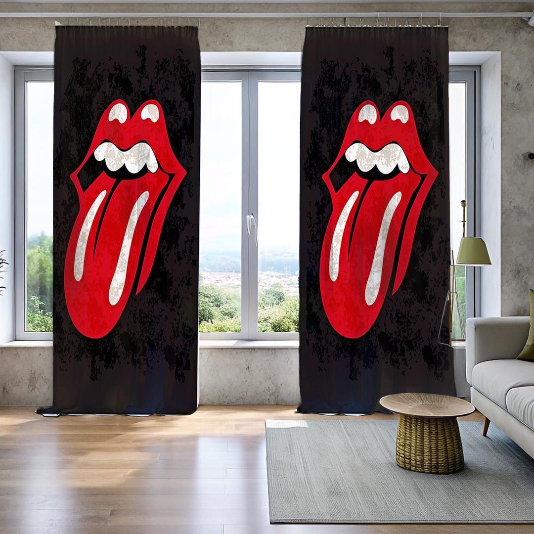 Rock Music Home Decor, Rock&roll Window Curtains, Retro Music Theme ...