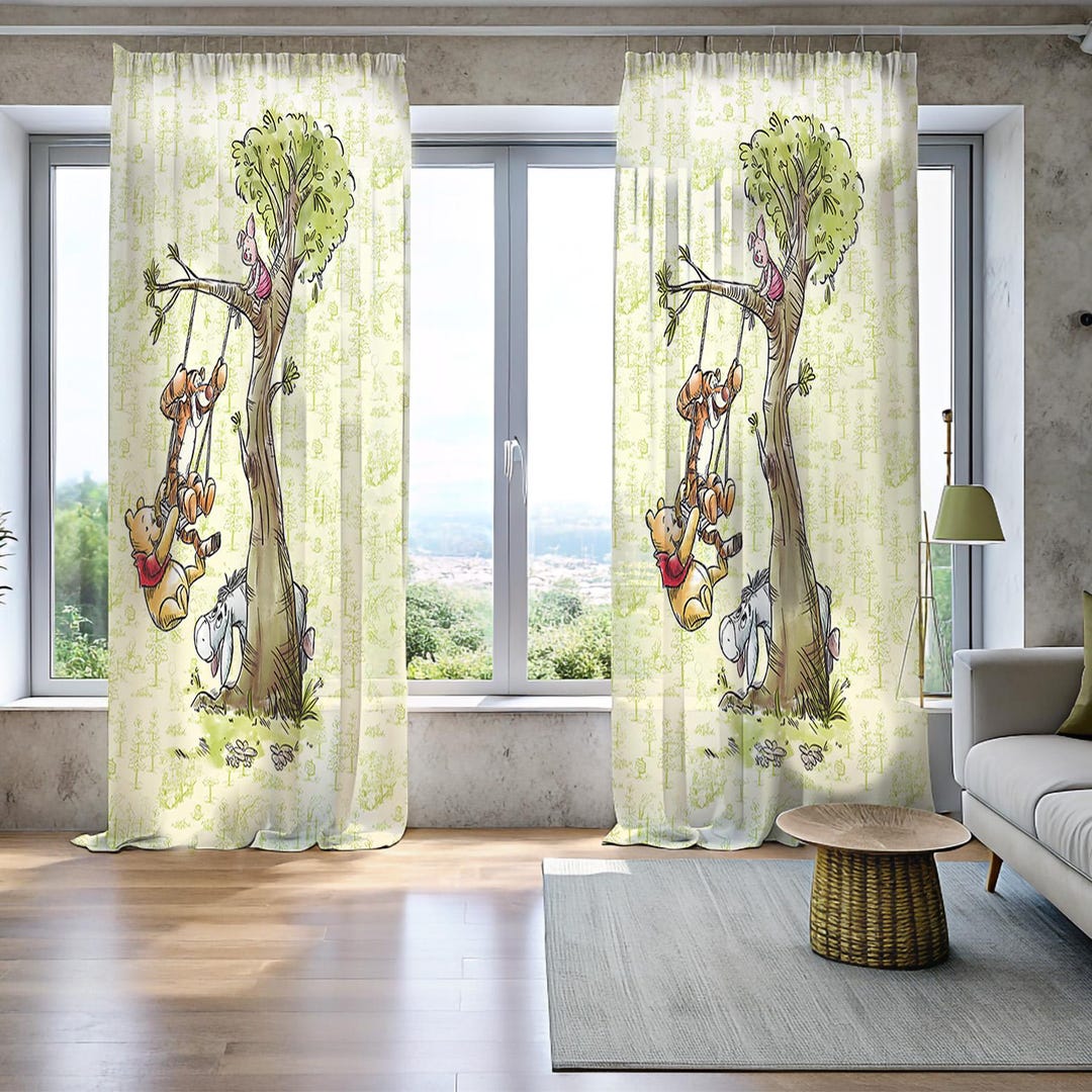 Hundred Acre Wood Friends Window Curtains, Nursery Curtains, Classic ...