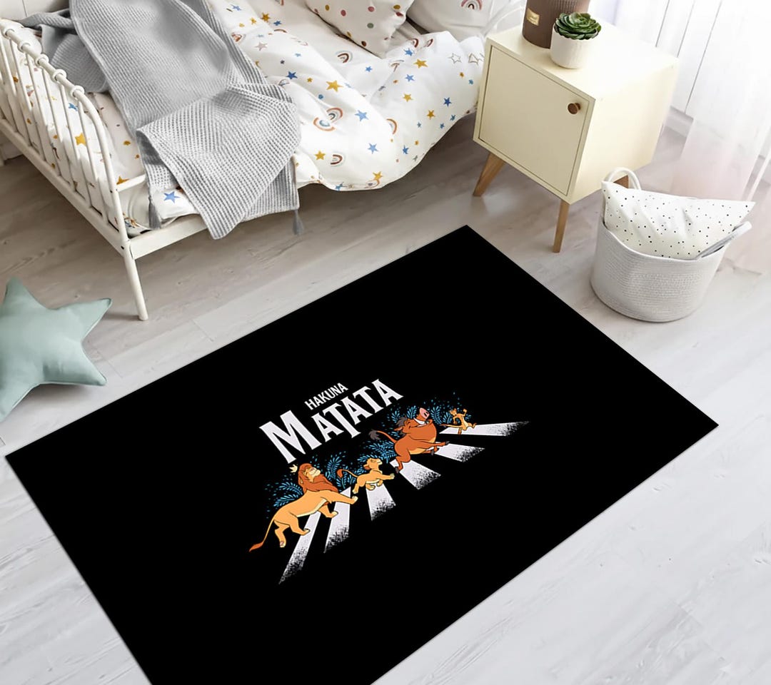 Savannah Lion Area Rug, Iconic Animal Figures, 8-bit Style for Kids ...