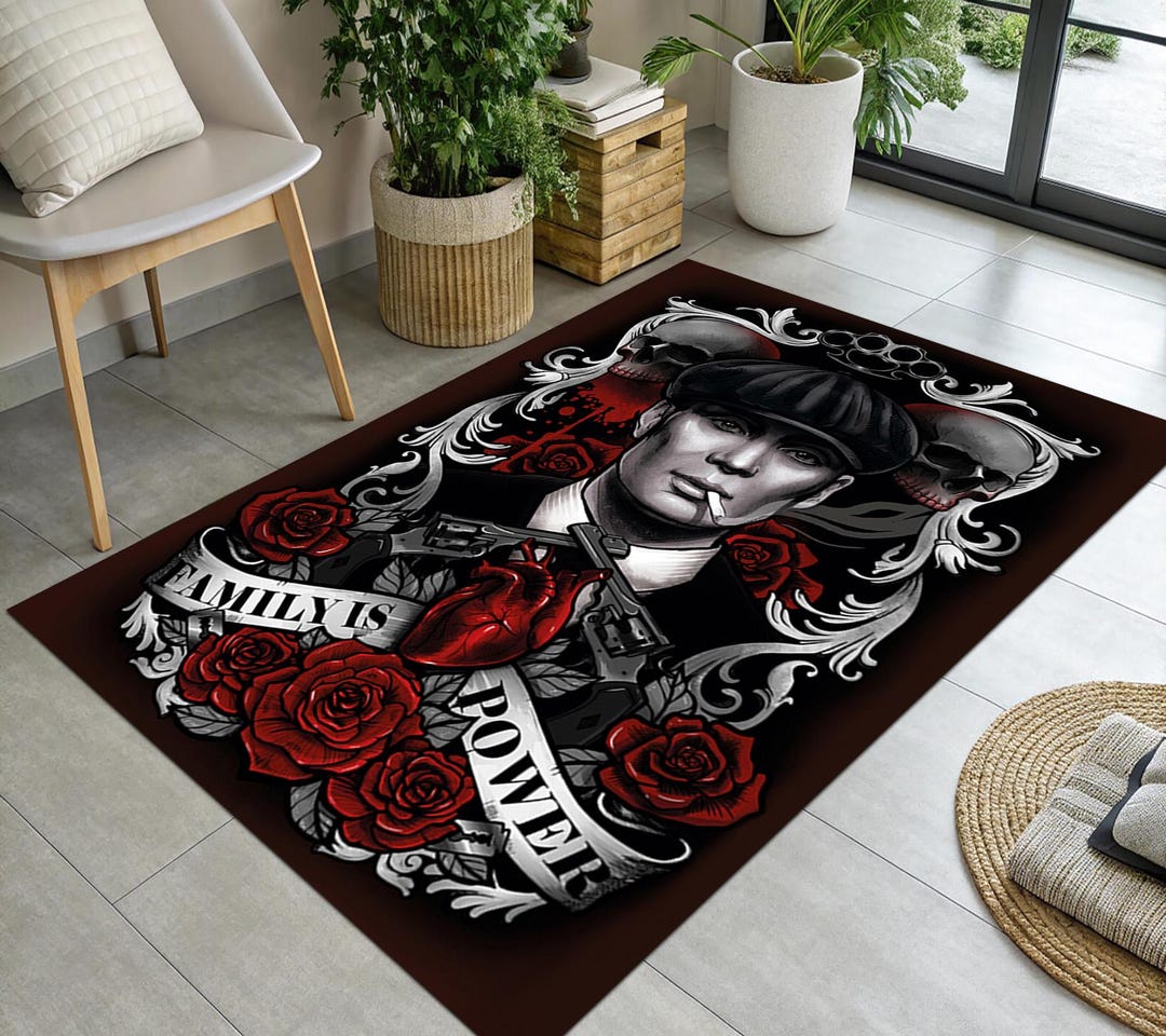 Family is Power Crime Legend Area Rug, Famous Character Carpet, Vintage ...
