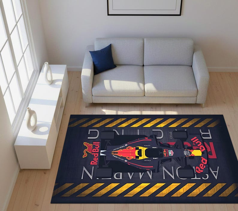 F1 Racing Car, Pitstop Themed Area Rug, Technical F1 Team Carpet ...