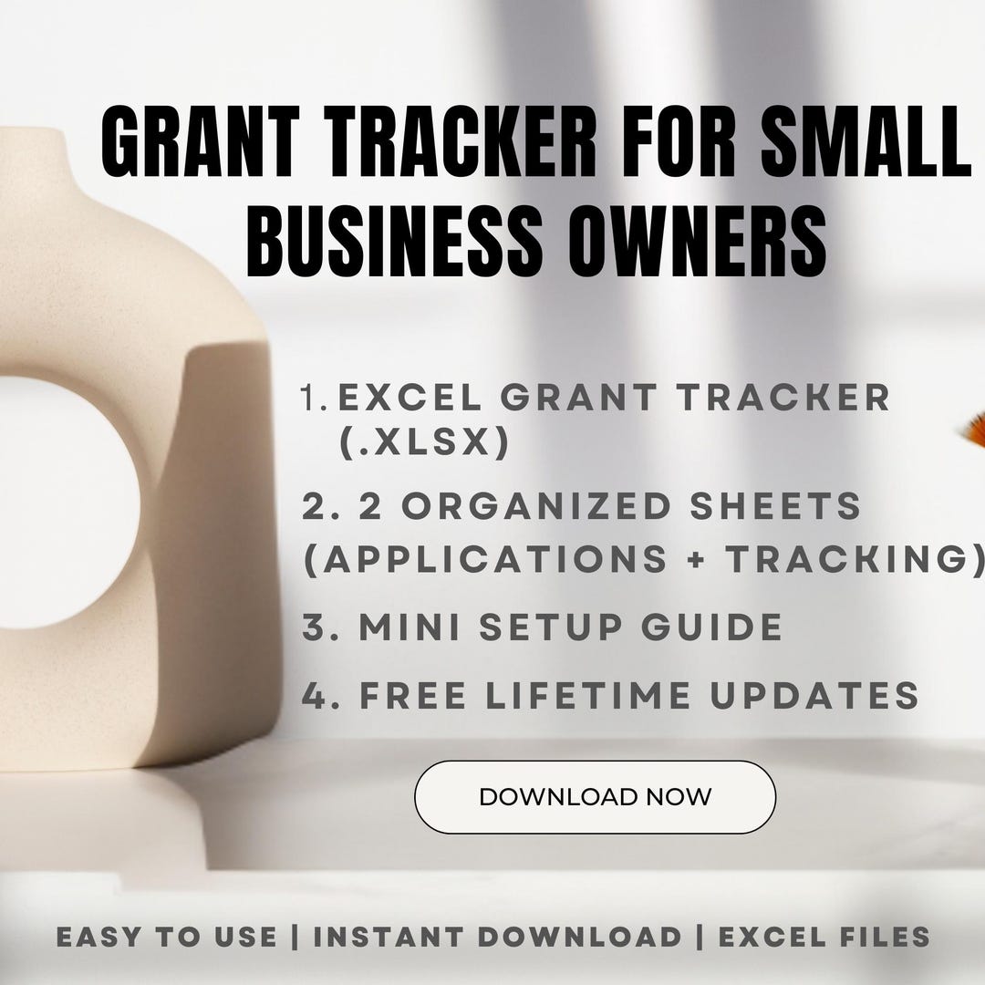 Grant Tracker Template Excel for Small Business & Nonprofit Deadline ...